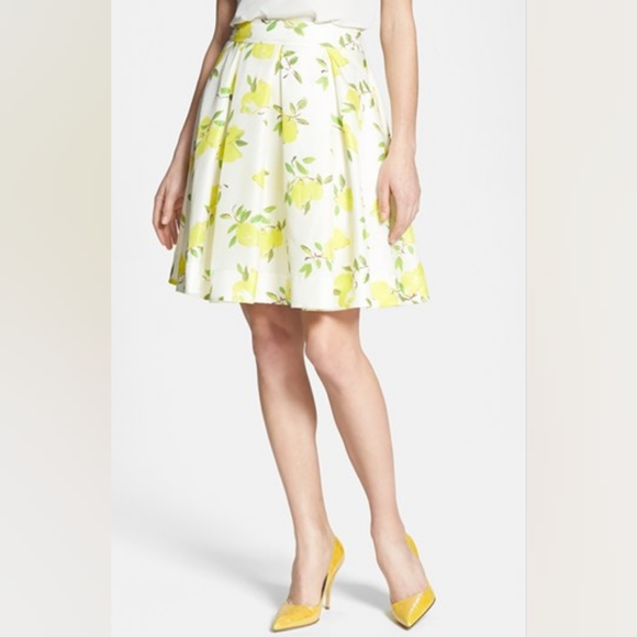 kate spade | Skirts | Kate Spade New York Owen Painterly Lemon Skirt 2 ...